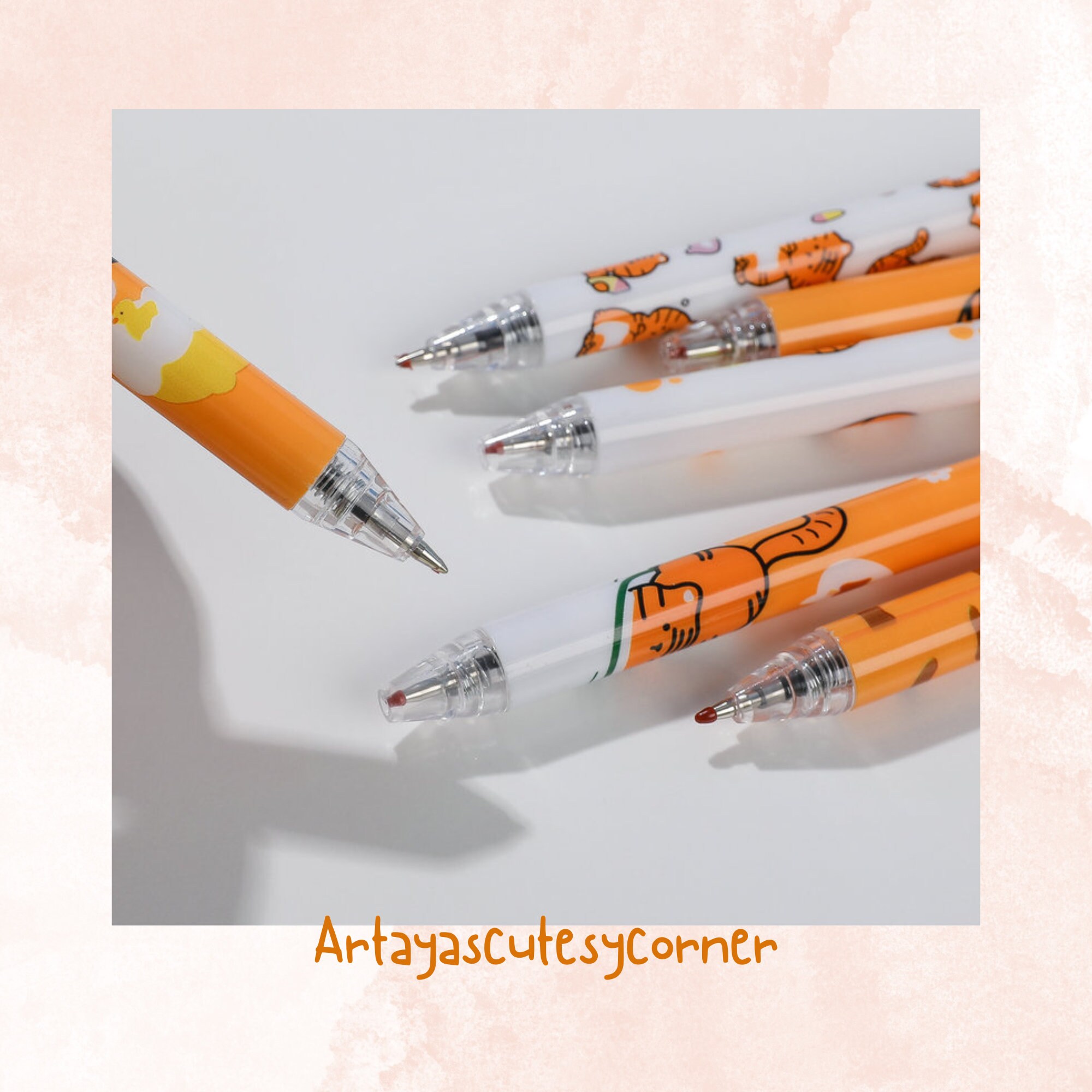 Cute Kawaii Tiger Retractable Clicker Gel Pen - Etsy UK