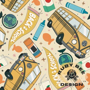 Retro Back to School Seamless File, Hand Drawn Pattern, School ...