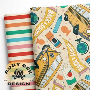 Retro Back to School Seamless File, Hand Drawn Pattern, School ...