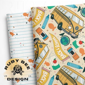 Retro Back to School Seamless File, Hand Drawn Pattern, School ...