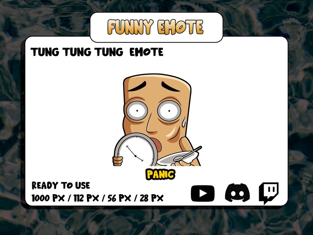 Tung Tung Sahur Panic Emote for Twitch Streamers –cute Eating Reaction ...