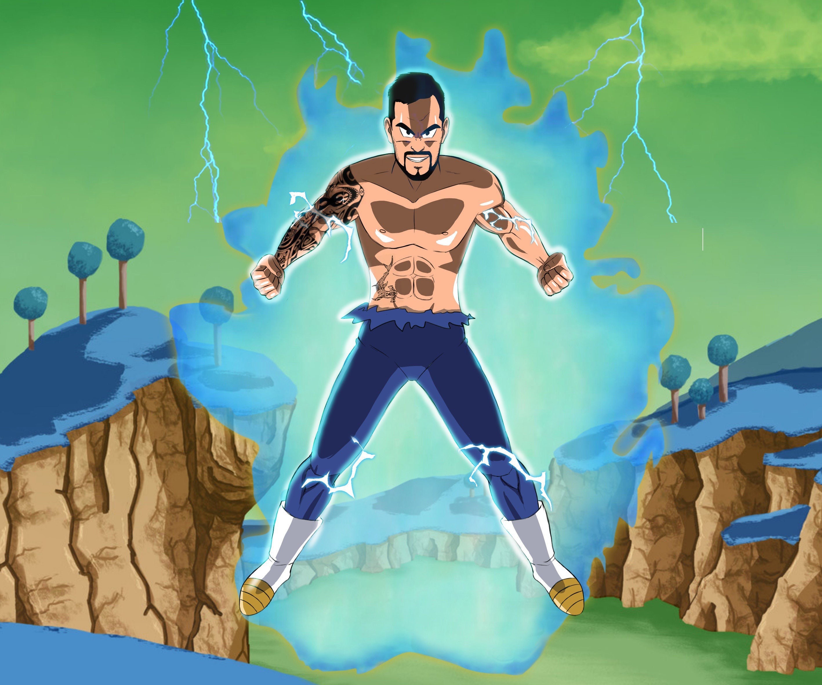 Custom Saiyan Portrait Couple Anime Portrait Family Anime - Etsy