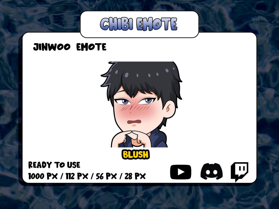 Jin-woo Blush Emote Custom Streamer Emotes , Gaming Chat Icons for ...