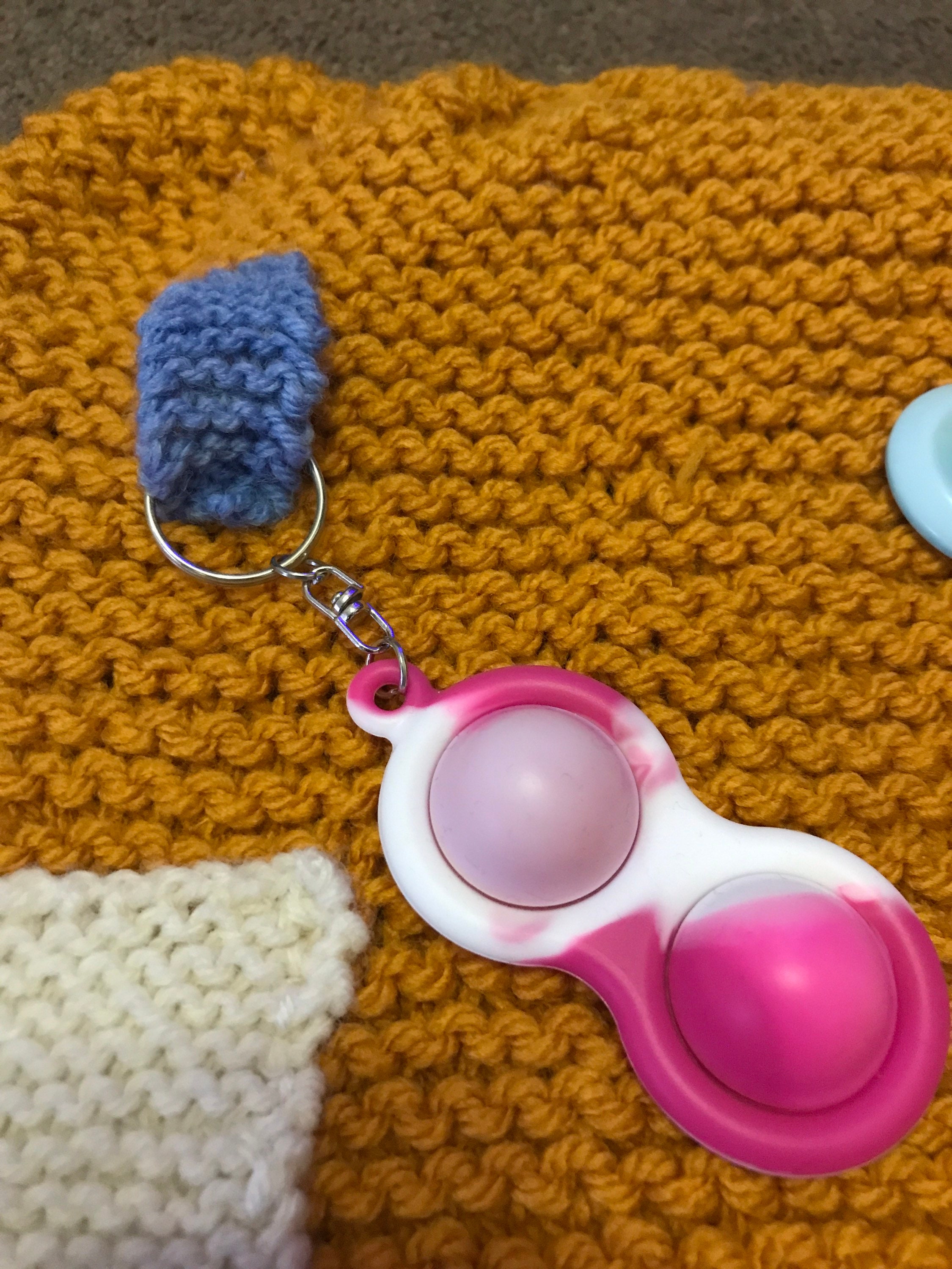 Hand Knitted Fidget Blanket 19 X19 Inch - Etsy