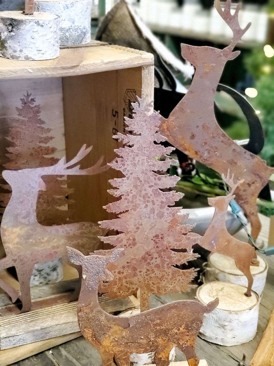 Rusty Metal Pine Tree Rustic Woodland Tree - Etsy