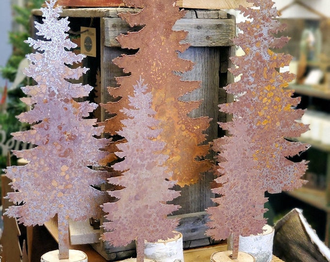 Rusty Metal Pine Tree ~ Rustic Woodland Tree - Etsy