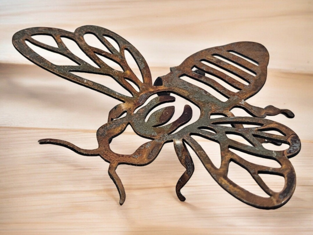 Metal 3D Bee - Rusty Metal Bumblebees - Etsy