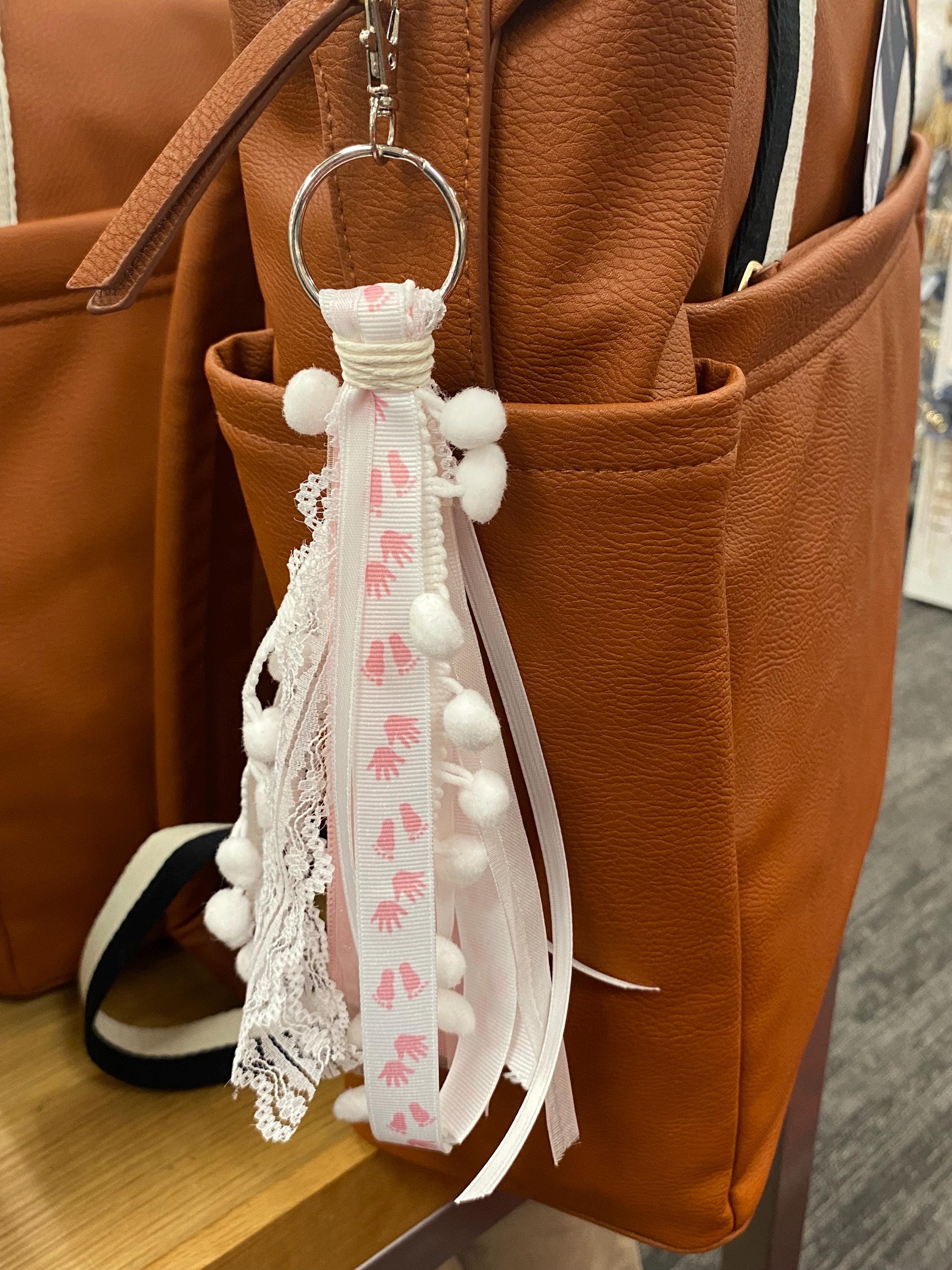 Ribbon Tassel, Bag Charm, Gift for Her, Sports Bag Tag, Ribbon Key ...