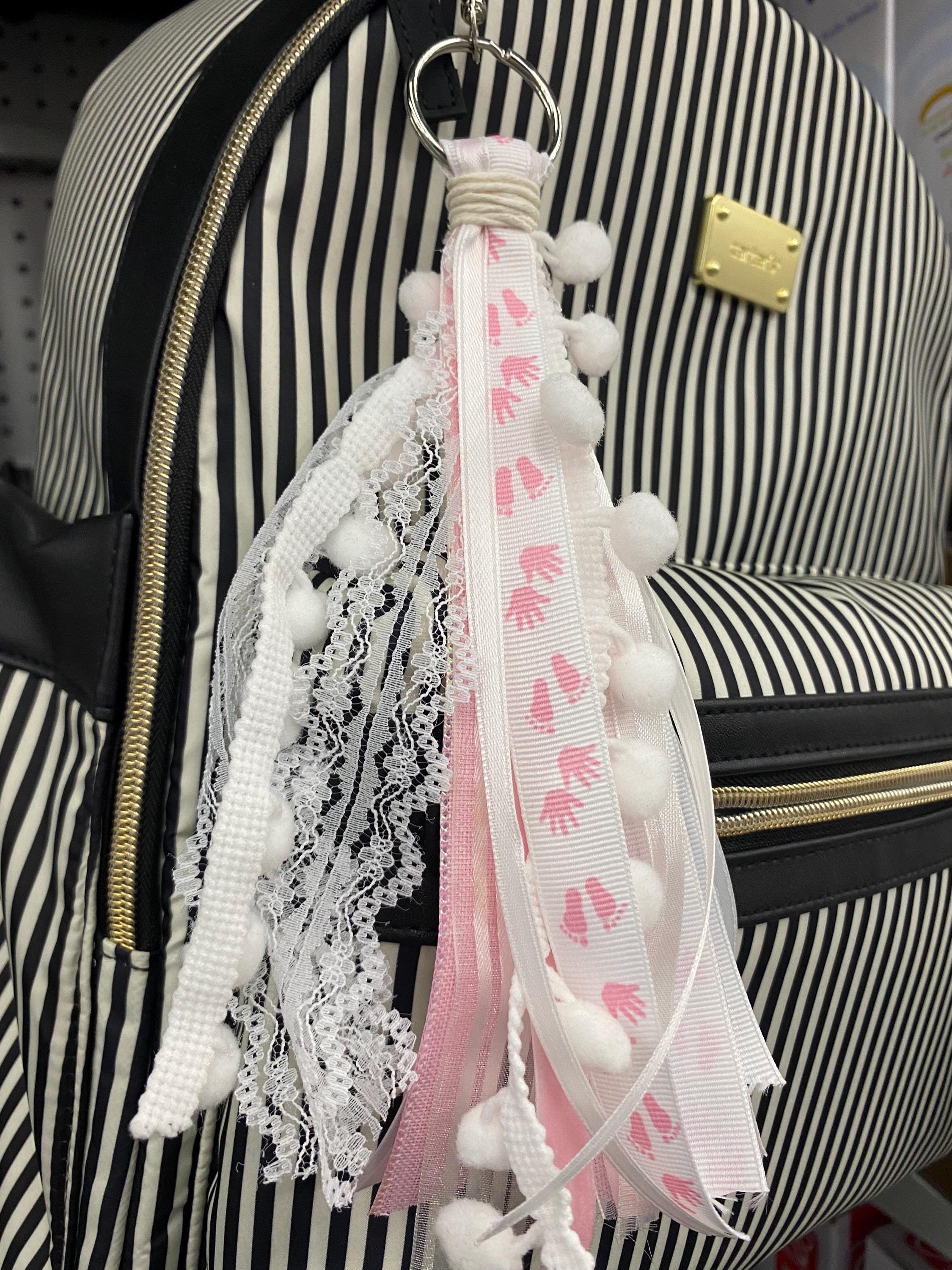 Ribbon Tassel, Bag Charm, Gift for Her, Sports Bag Tag, Ribbon Key ...