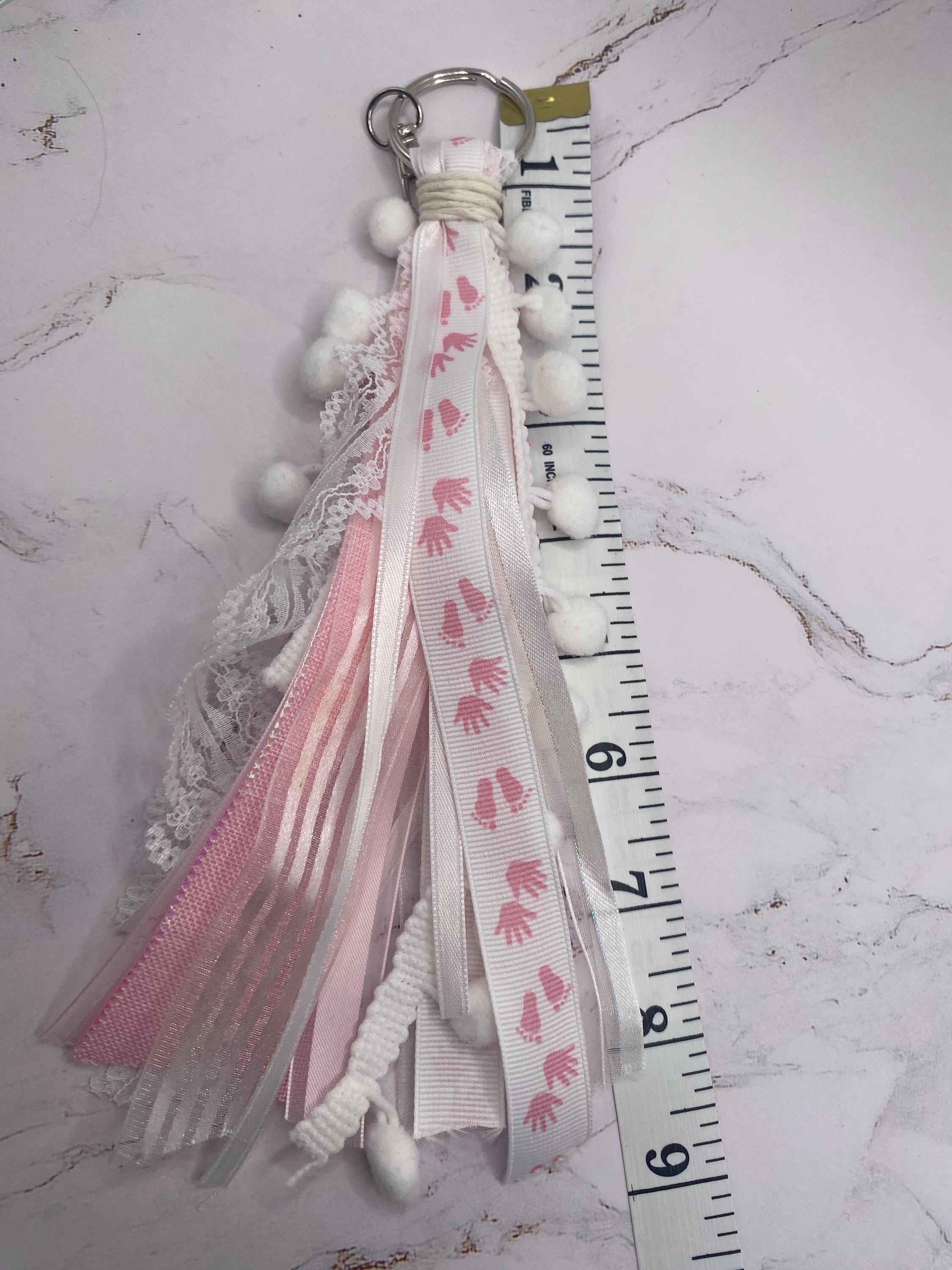 Ribbon Tassel, Bag Charm, Gift for Her, Sports Bag Tag, Ribbon Key ...