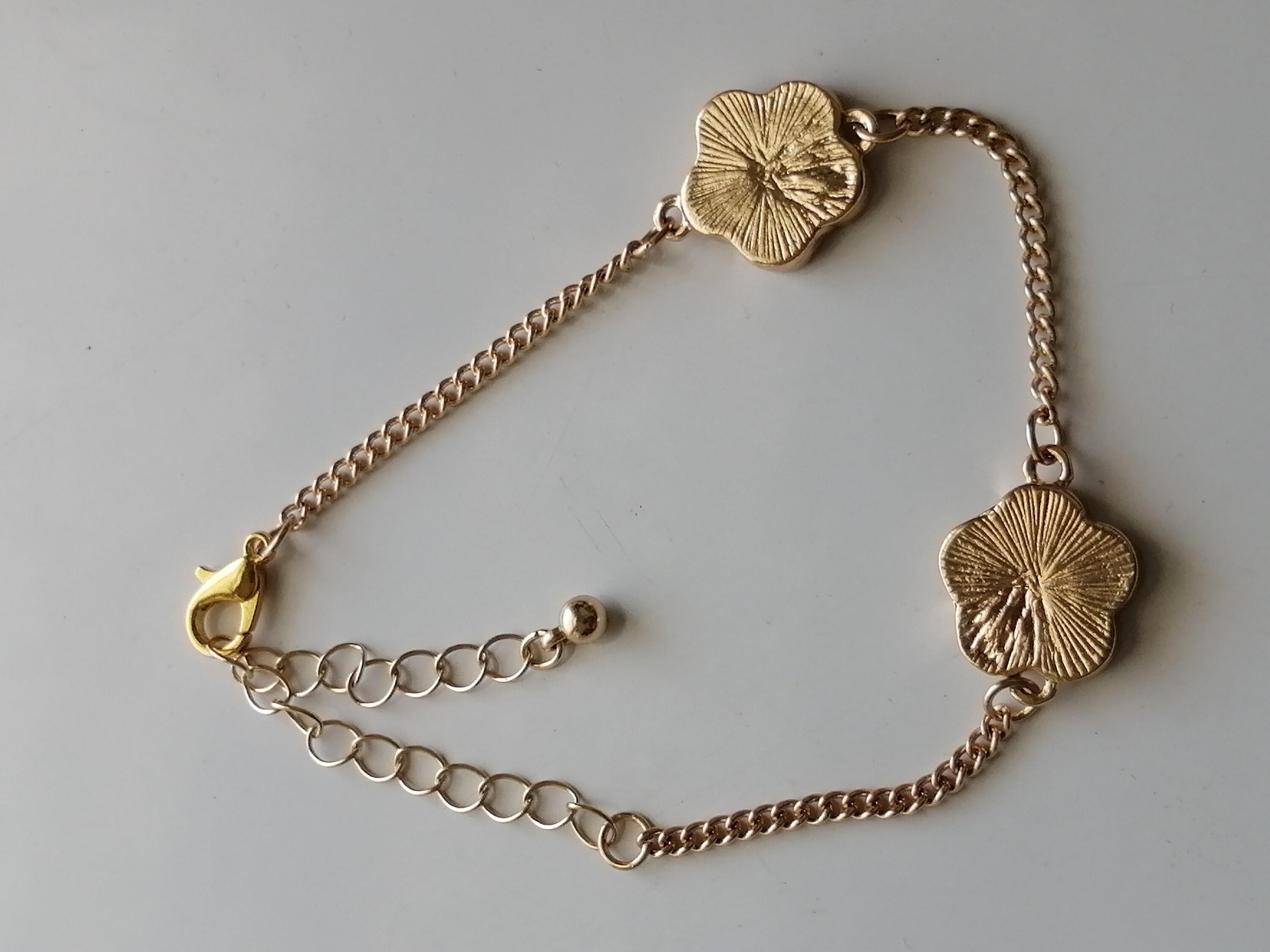 Adeline Clover Leaf 14k Gold Over Classic Adjustable Bracelet 6.58 - Etsy