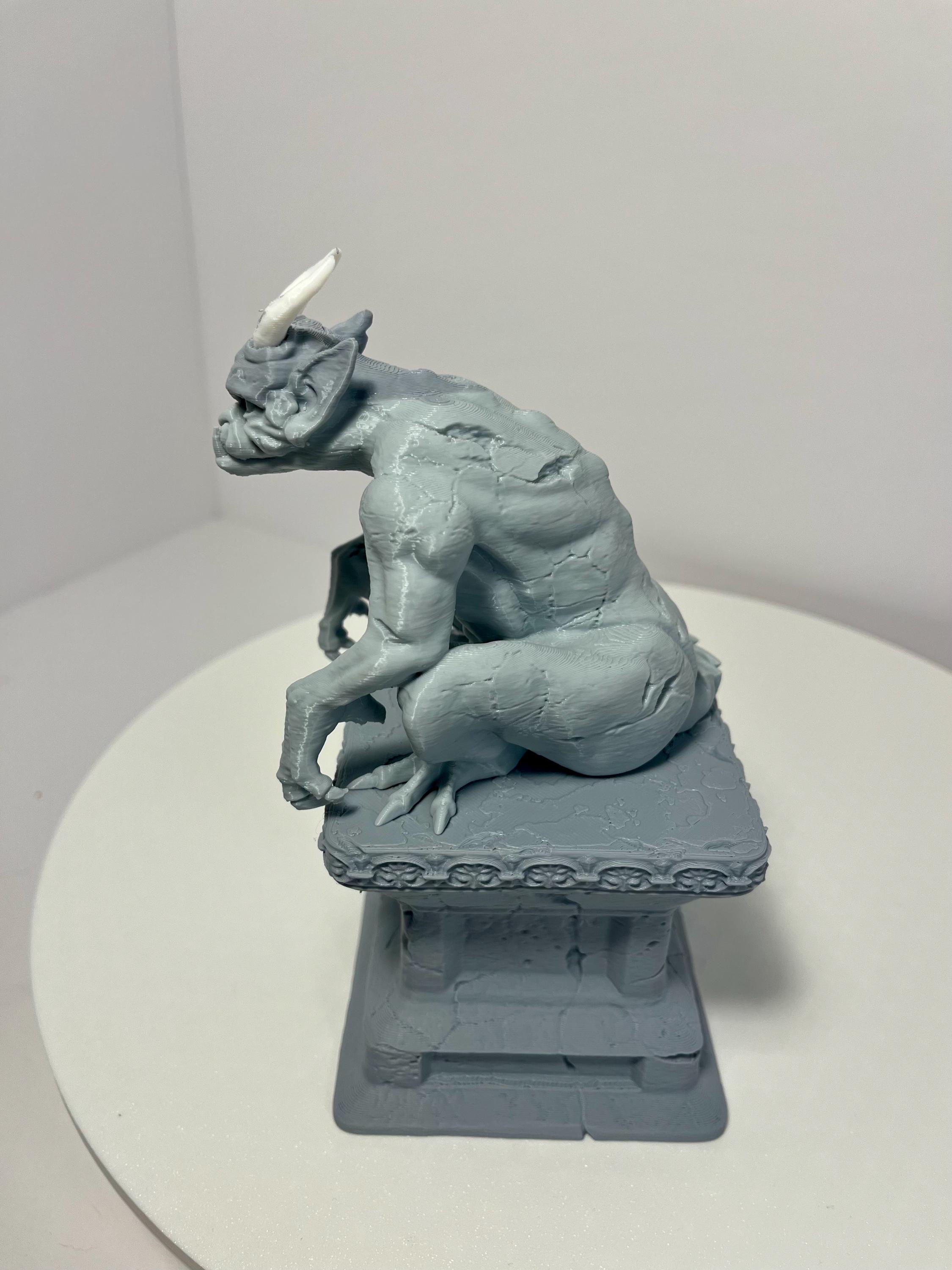 3D Printed Demon Gargoyle Statue, 6-inch Gothic Fantasy Miniature for ...