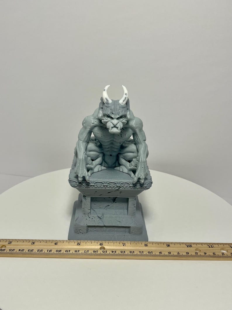 3D Printed Demon Gargoyle Statue, 6-inch Gothic Fantasy Miniature for ...