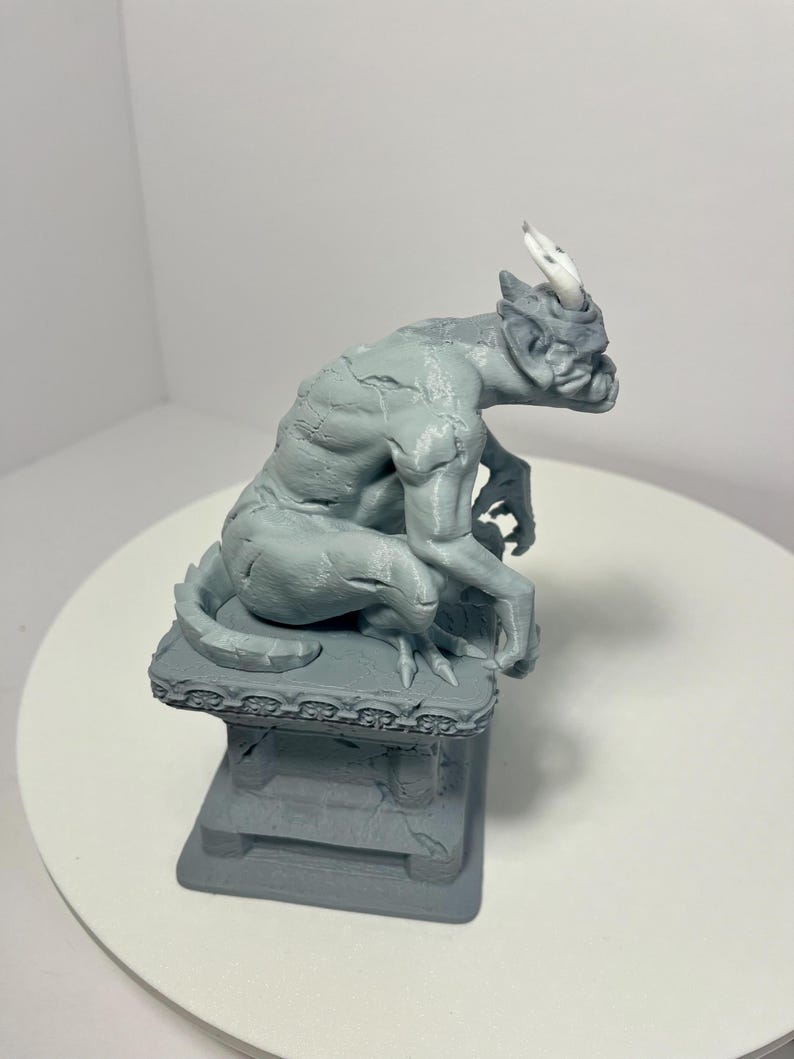 3D Printed Demon Gargoyle Statue, 6-inch Gothic Fantasy Miniature for ...