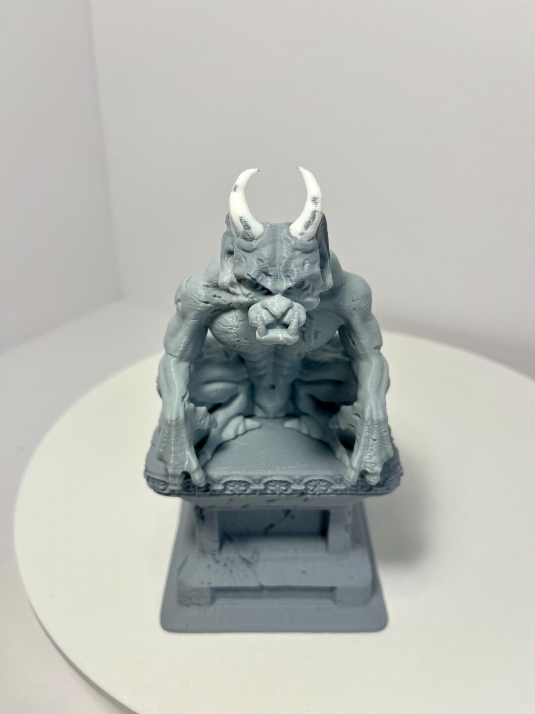 3D Printed Demon Gargoyle Statue, 6-inch Gothic Fantasy Miniature for ...