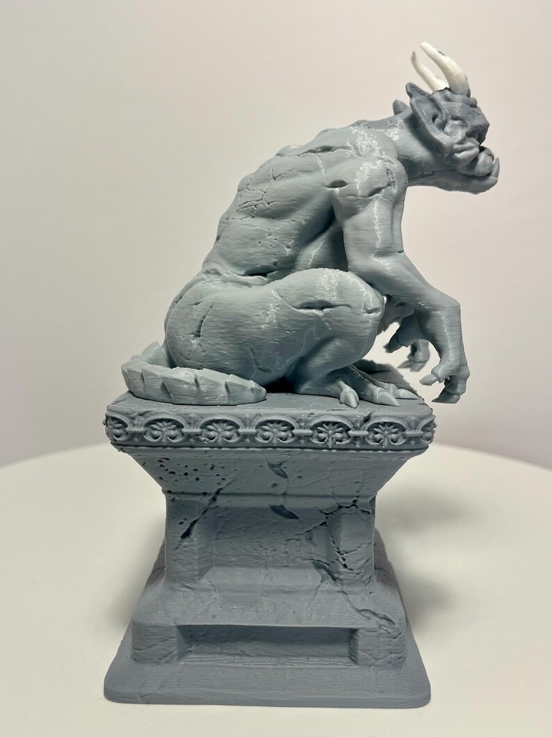 3D Printed Demon Gargoyle Statue, 6-inch Gothic Fantasy Miniature for ...