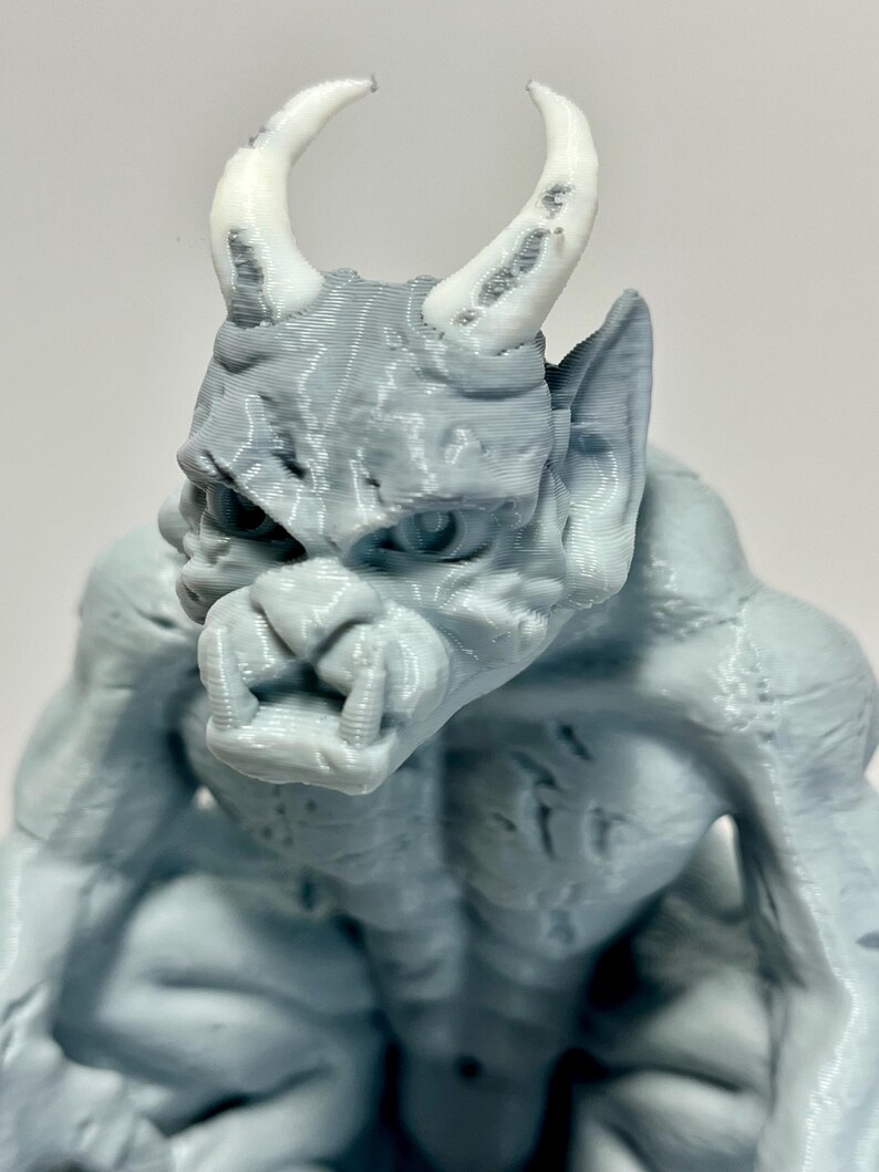 3D Printed Demon Gargoyle Statue, 6-inch Gothic Fantasy Miniature for ...