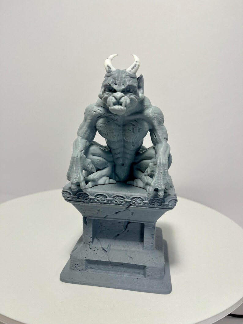 3D Printed Demon Gargoyle Statue, 6-inch Gothic Fantasy Miniature for ...