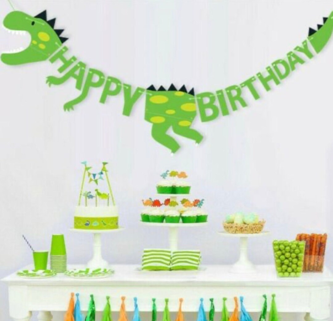 Dinosaur Happy Birthday Bunting - Etsy