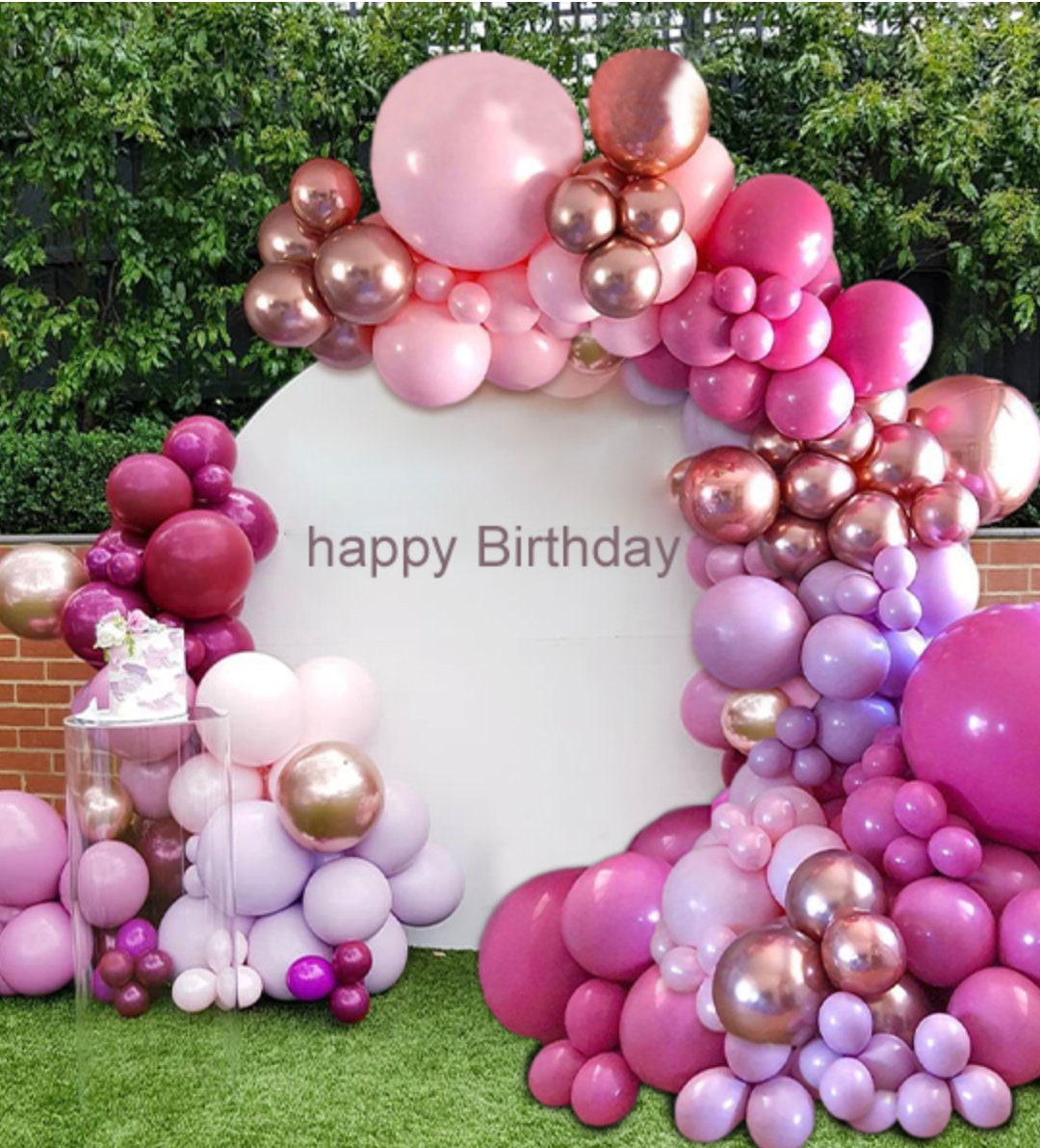 126X Purple and Pink Balloon Arch Kit, Purple Balloon Garland Kit. Pink ...