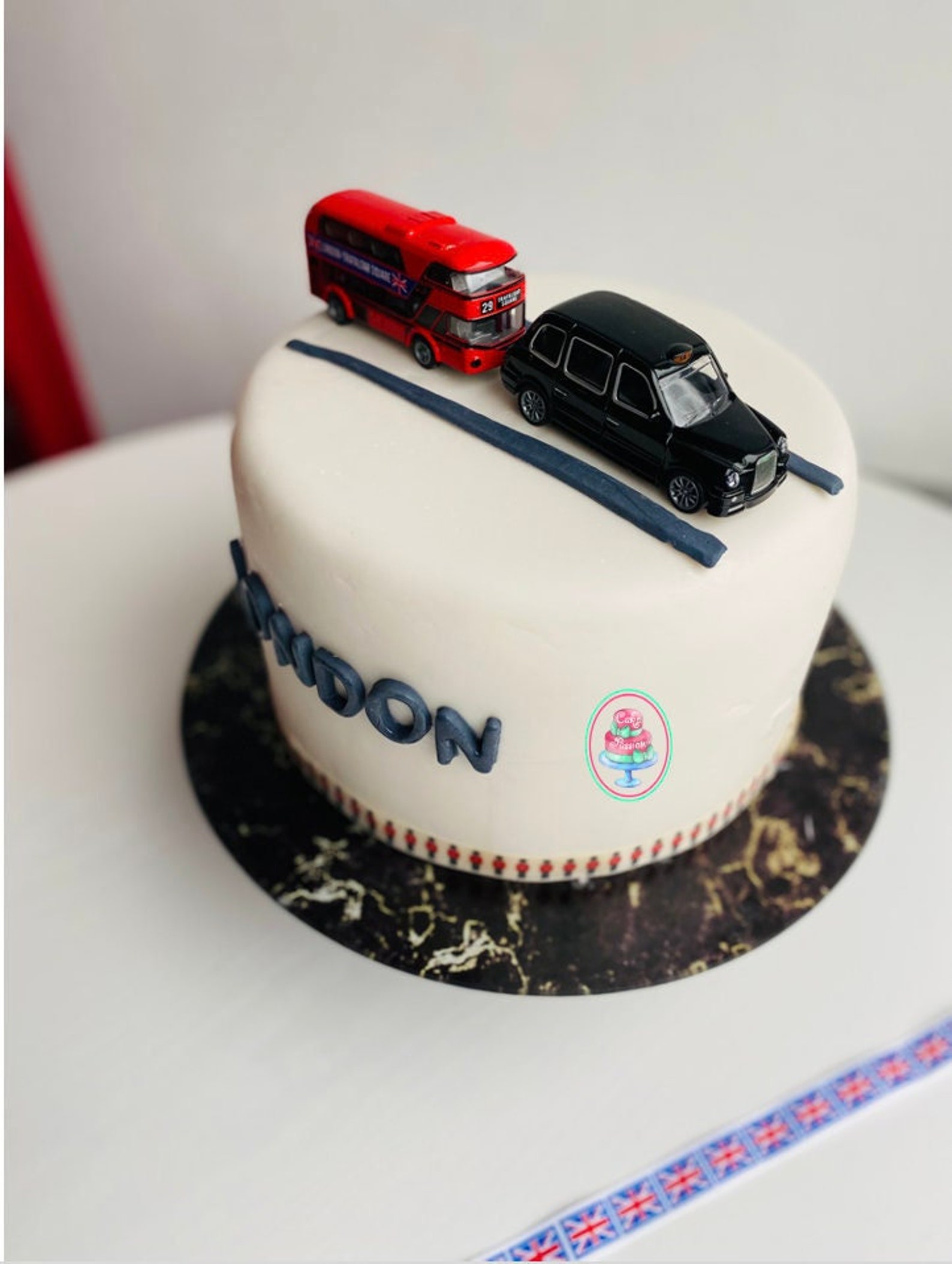 London Themed Cake Topper, London Bus Iconic London Taxi and British ...