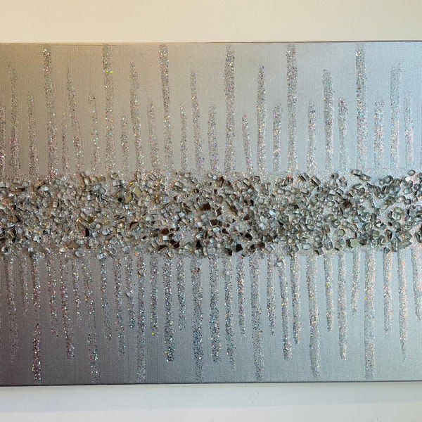 Silver Glass Wall Art - Etsy
