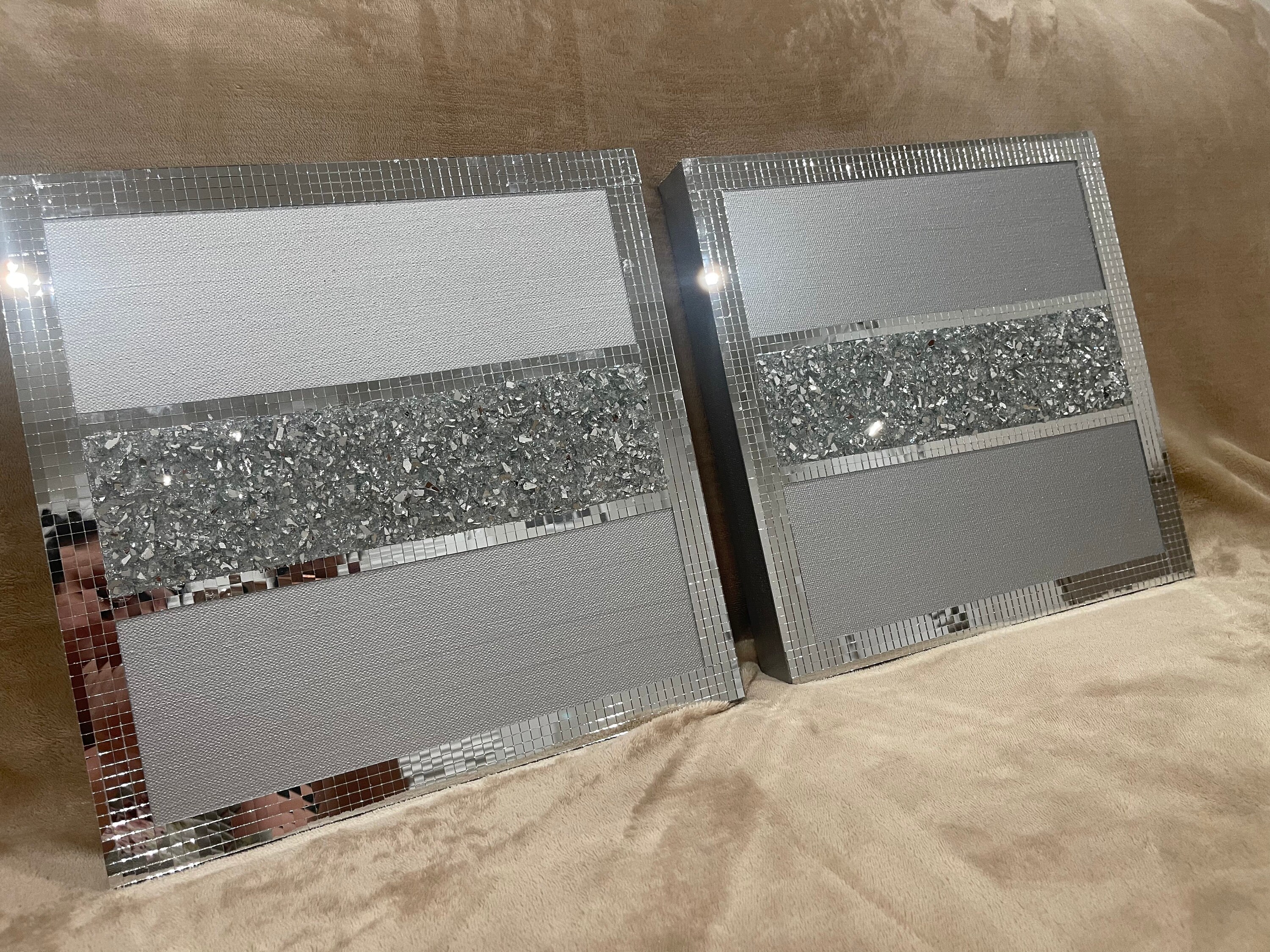 Bling Art. Textured Painting. Glam Painting. Silver Art. Silver ...