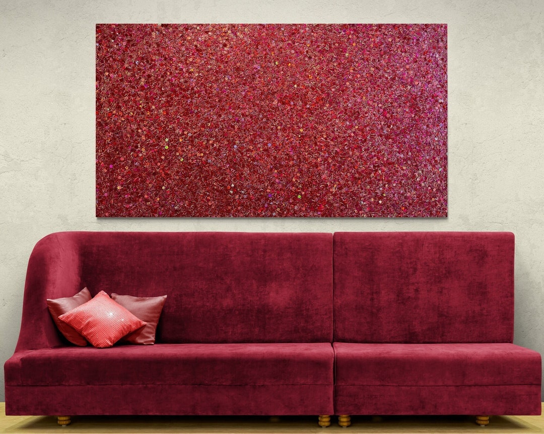 Ruby Painting, Ruby Glitter Art, Glitter Wall Painting, Glam Wall Decor ...