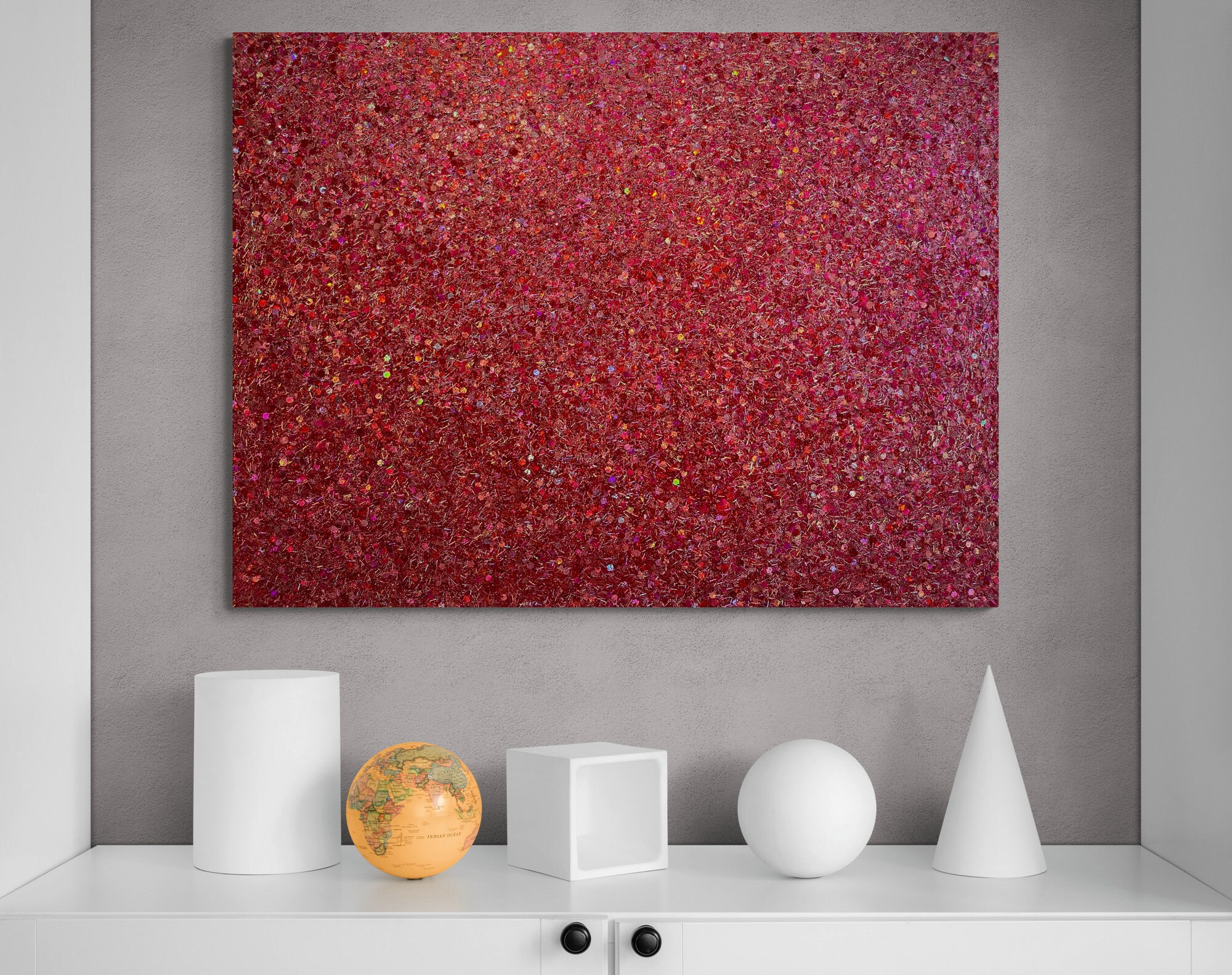 Ruby Painting Ruby Glitter Art Glitter Wall Painting Glam - Etsy