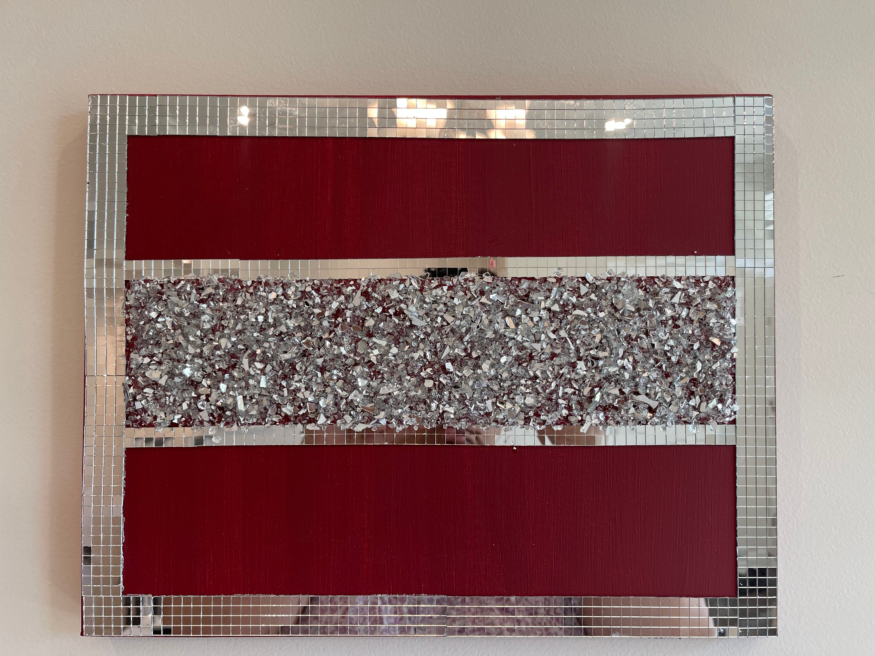 Red Wine Painting, Red and Silver Painting, Abstract Art, Red Glass and ...