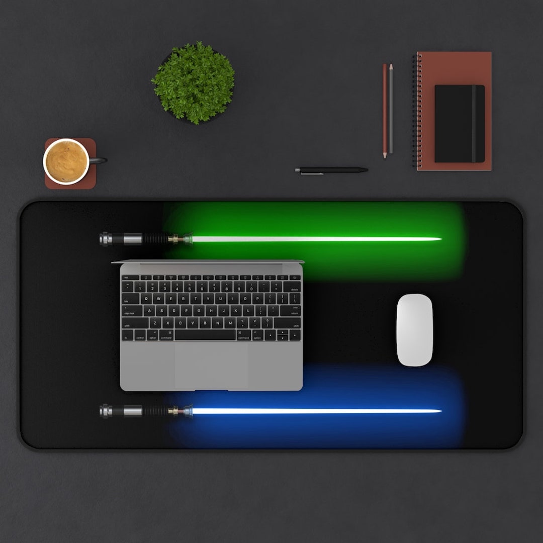 Mouse Pad Star Wars Lightsabers Blue Green Printed - Etsy