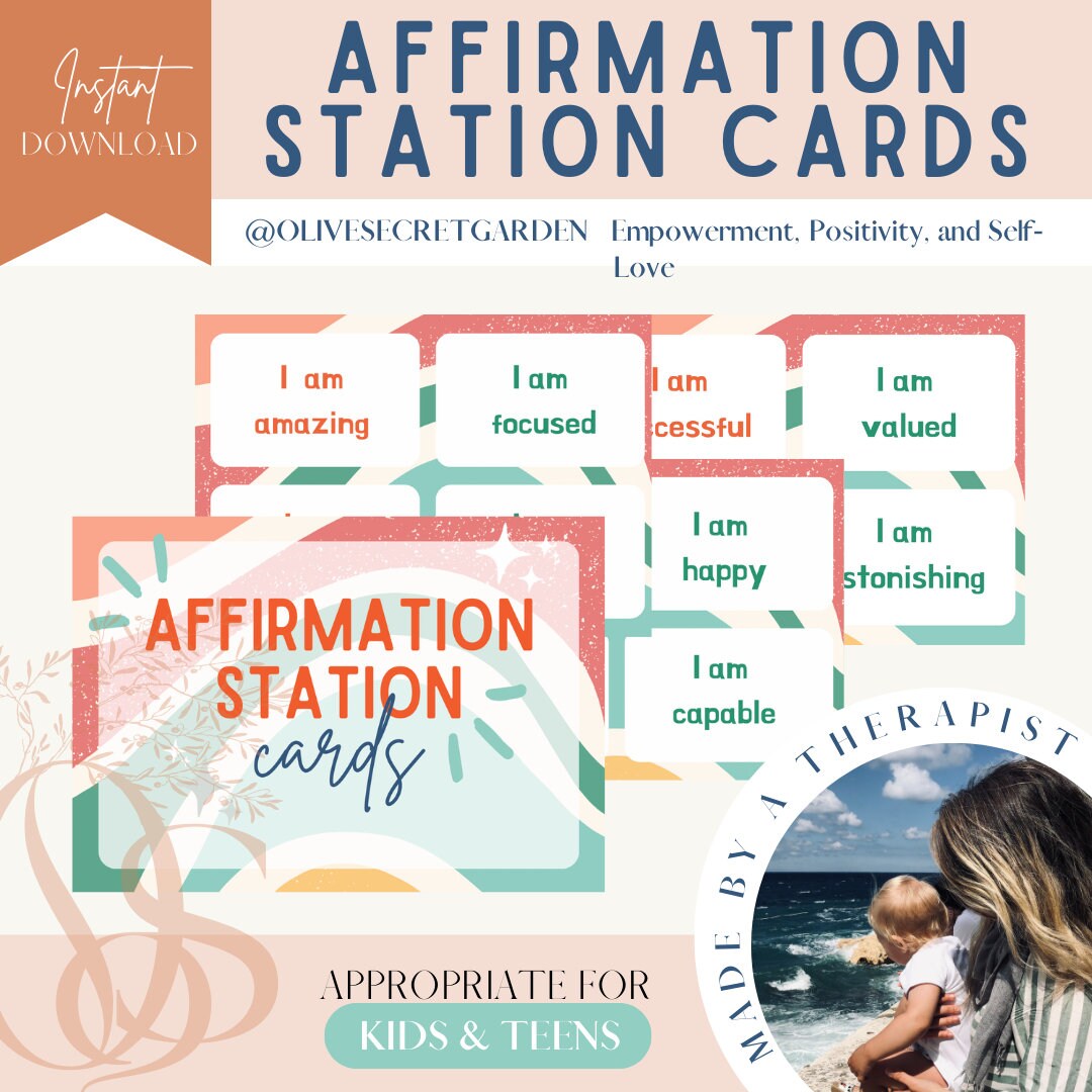 Affirmation Station Cards Positive Quote Flash Cards - Etsy
