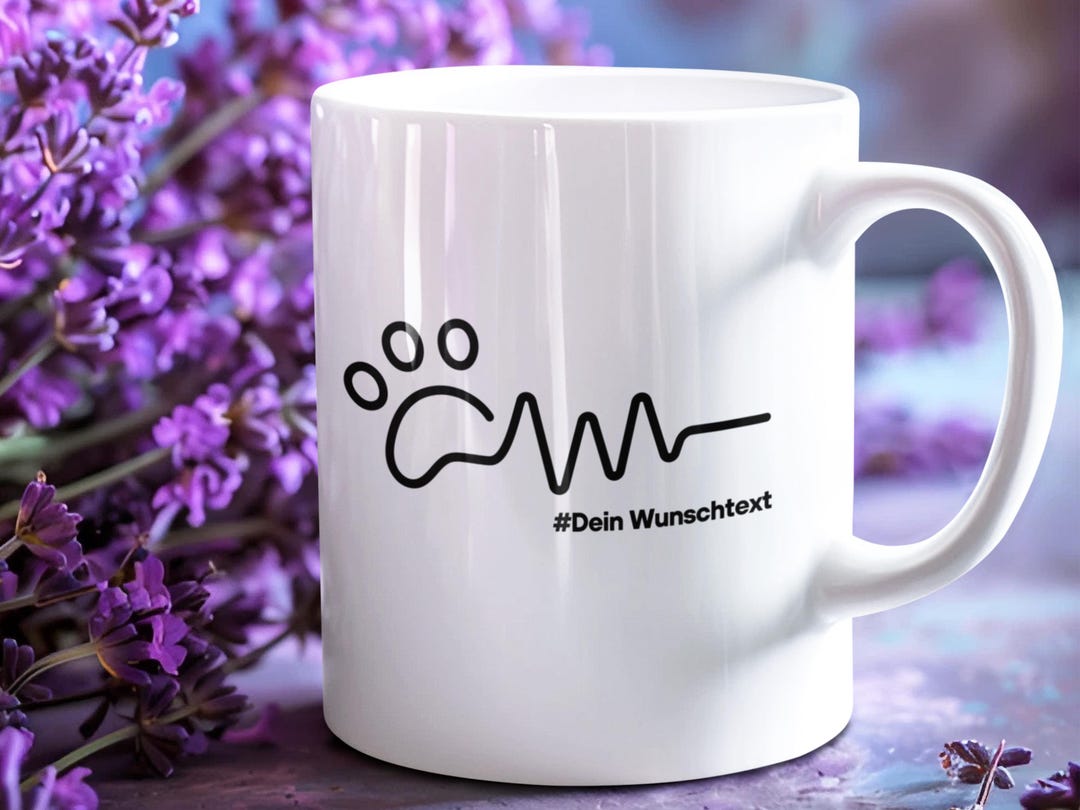 Hunde Tasse, Sprüche personalisiert, Hund, Pfote, personalisierbar ...