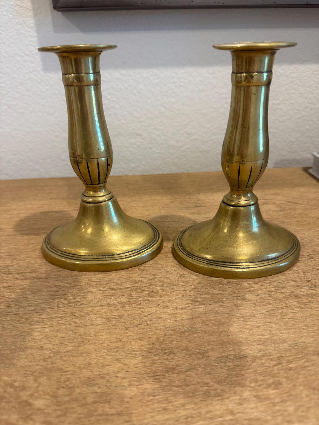 Vintage Brass Candlestick Holders Antique Candlestick Holders Tabletop ...