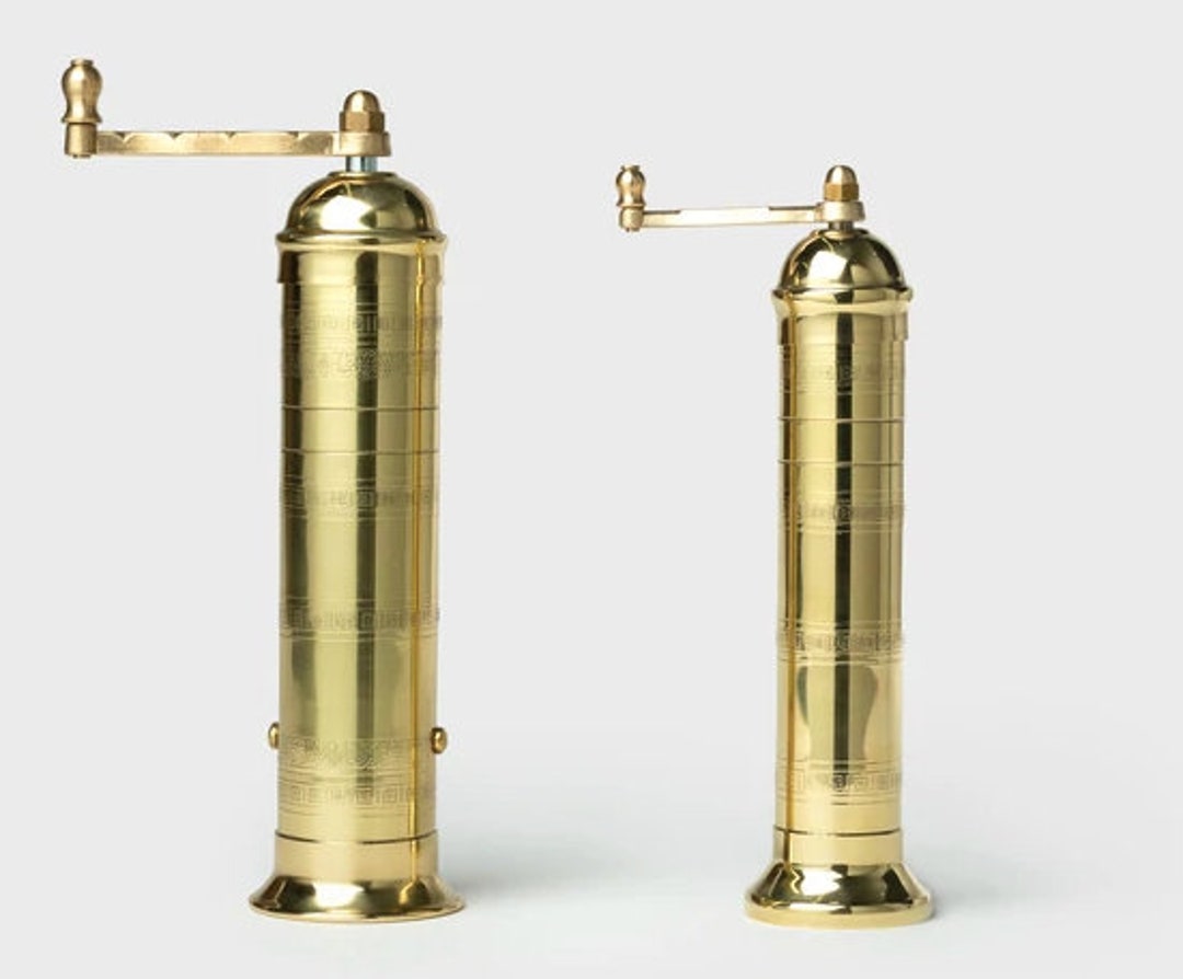 9 Brass Pepper Mill Atlas Greek Pepper Mill, European Brass Spice Mill ...