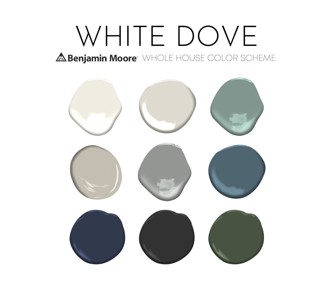 White Dove Benjamin Moore Paint Palette Neutral Interior - Etsy