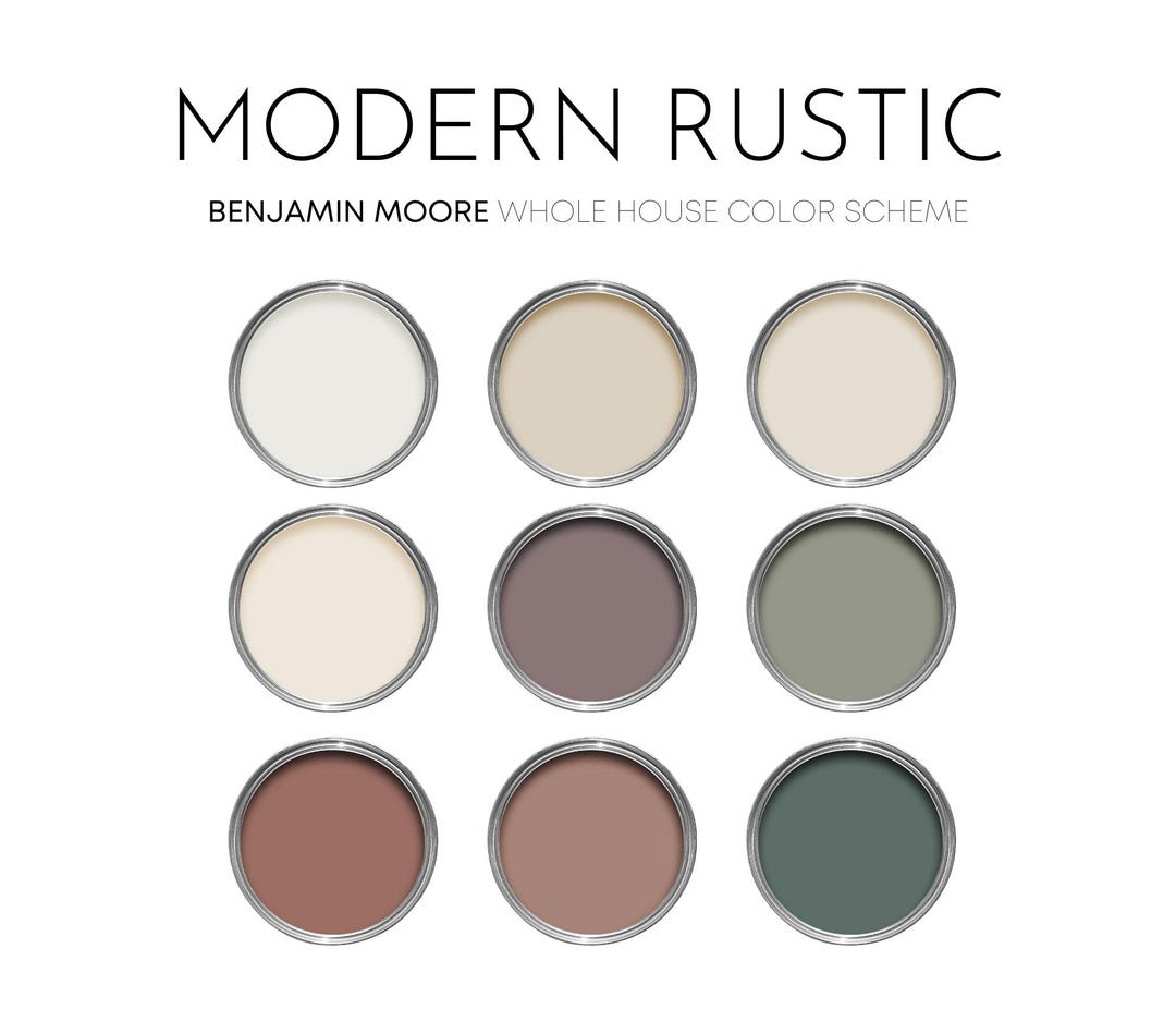 Modern Rustic Benjamin Moore Paint Palette, Modern Mountain, Rustic ...