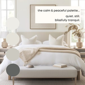 Calm and Peaceful Sherwin Williams Paint Palette, Modern Neutral Calm ...