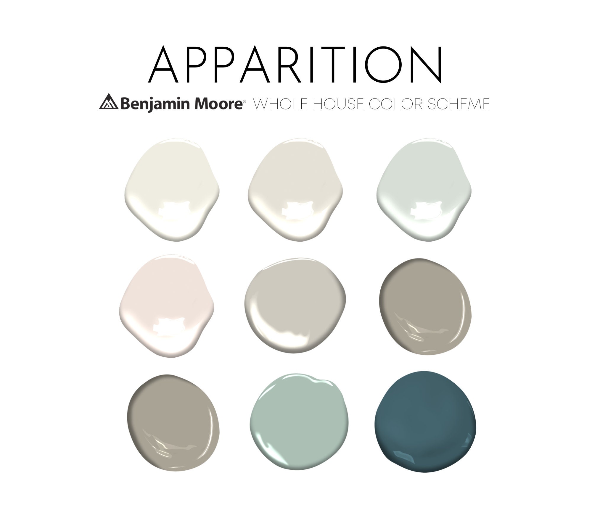 Apparition Benjamin Moore Paint Palette Modern Interior Paint - Etsy