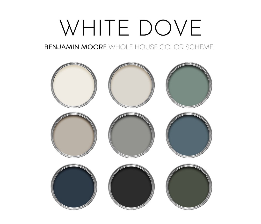 White Dove Benjamin Moore Paint Palette, Neutral Interior Colors for ...