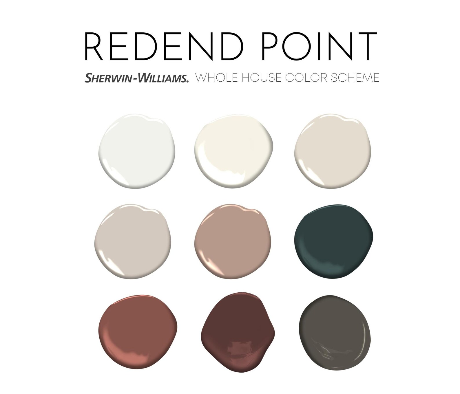 Redend Point Sherwin Williams Paint Palette Color of the - Etsy