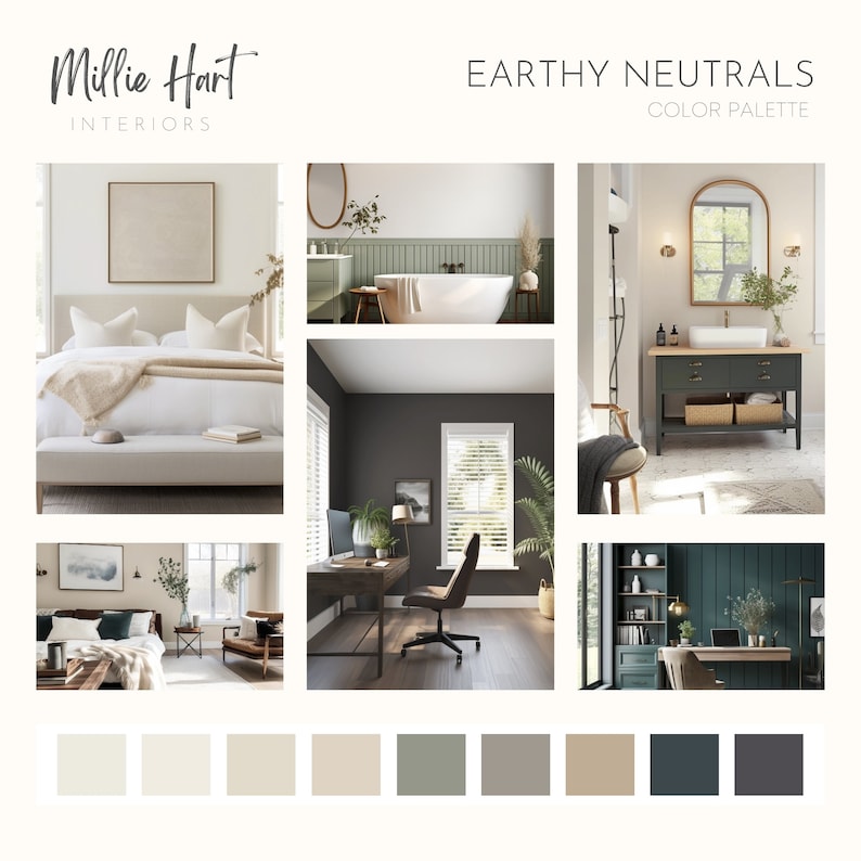 Earthy Neutrals Benjamin Moore Paint Palette, Paint Colors for Home ...