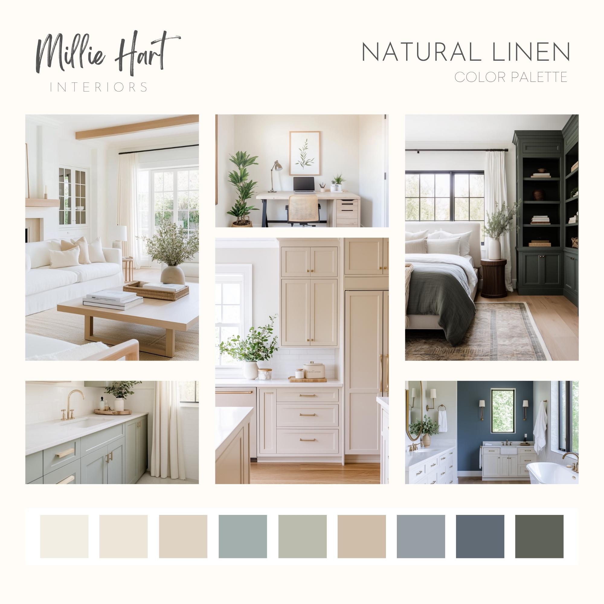 Natural Linen Sherwin Williams Paint Palette, Modern Neutral Warm ...