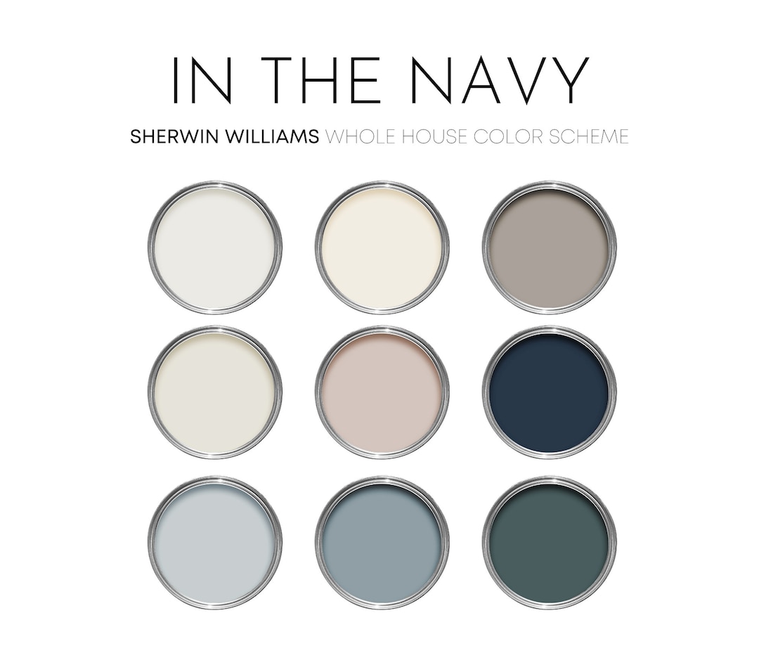 In the Navy Sherwin Williams Paint Palette, Modern Neutral Interior ...
