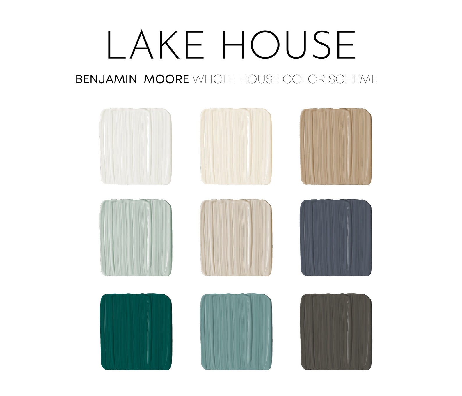 Lake House Benjamin Moore Paint Palette Modern Neutral - Etsy