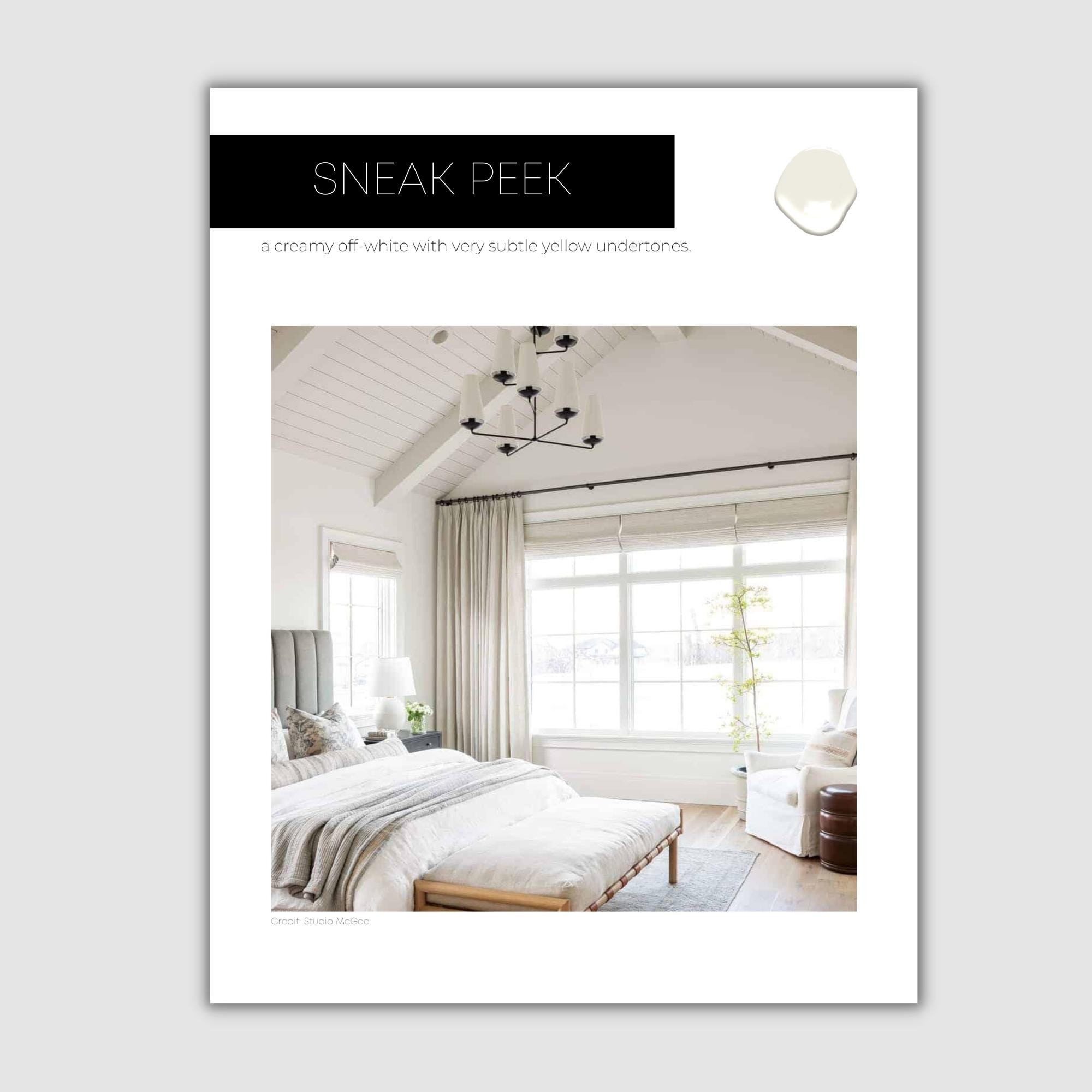 Ballet White Benjamin Moore Paint Palette Best Selling - Etsy