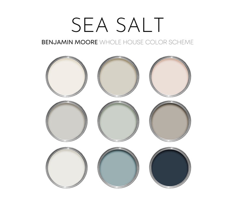Sea Salt Benjamin Moore Paint Palette - Modern Coastal Interior Paint ...