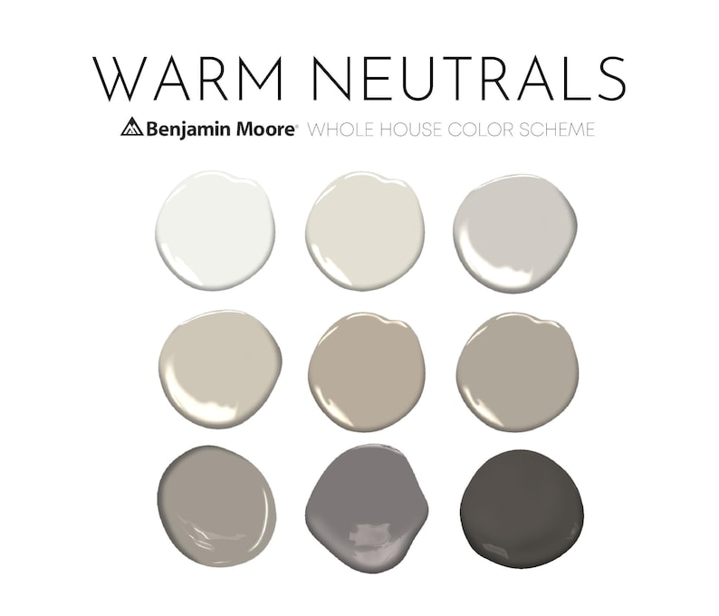 Warm Neutrals Benjamin Moore Paint Palette Interior Paint - Etsy