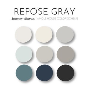 Repose Gray Sherwin Williams Paint Palette Modern Neutrals - Etsy