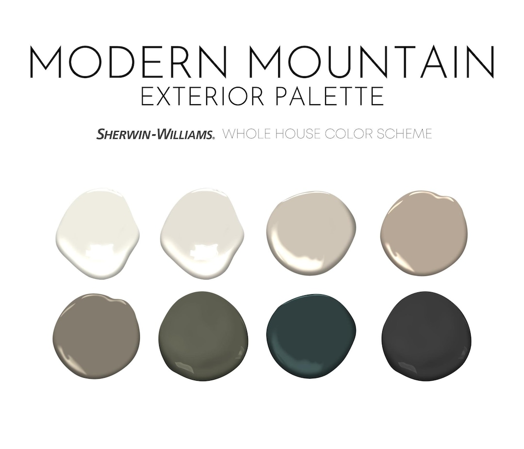 Modern Mountain Exterior Sherwin Williams Paint Palette, Modern Neutral ...